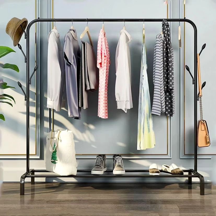 Single Pole Clothing Rack With Lower Storage Shelf - Lyns Planet ...